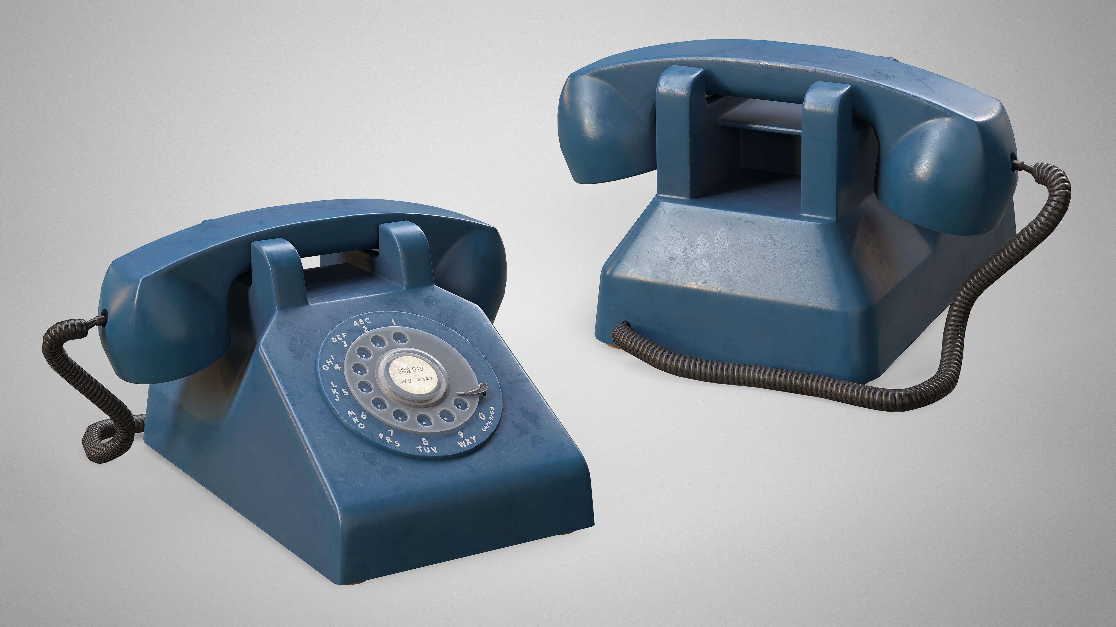 3D model Old Rotary Phone - Retro Dial Telephone VR / AR / low-poly ...