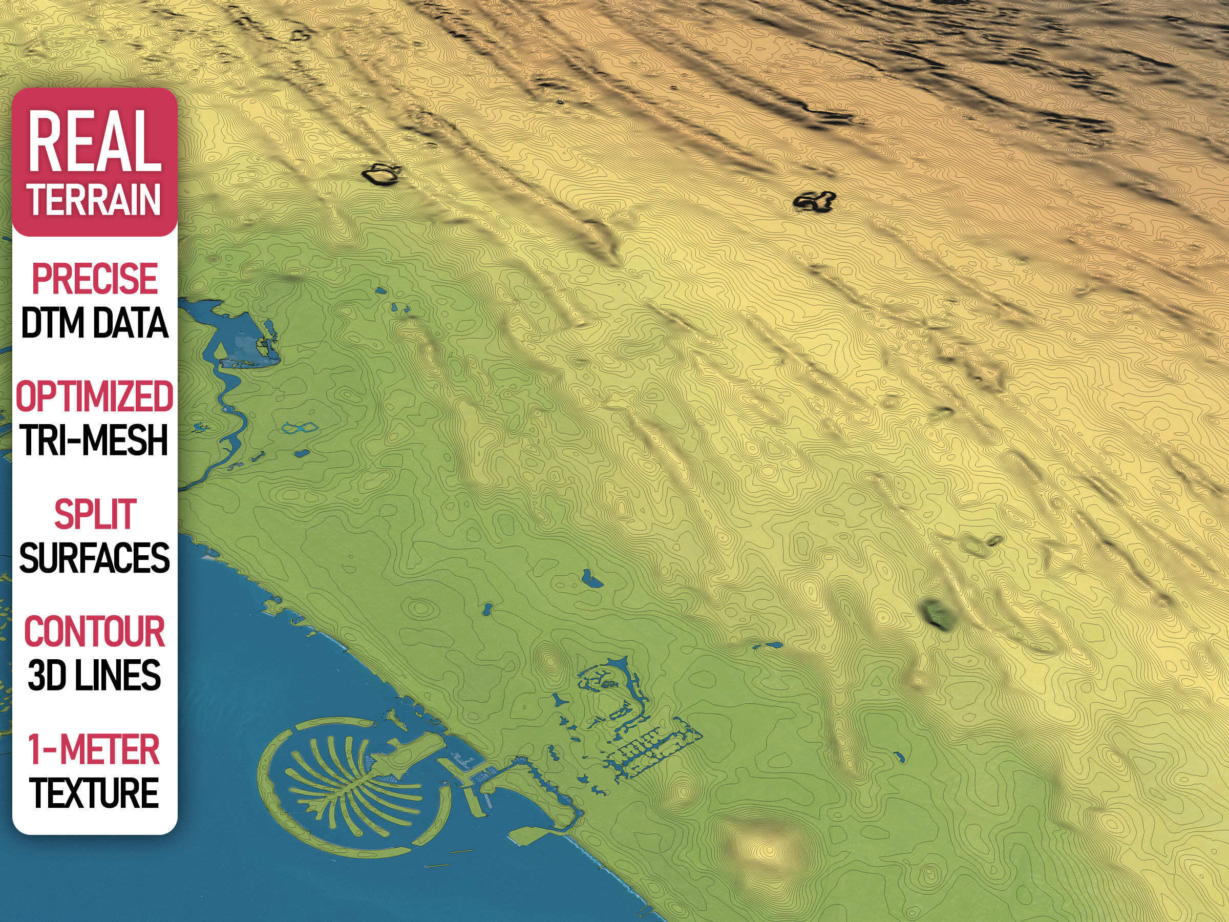 3D model Dubai - Topography Terrain VR / AR / low-poly | CGTrader