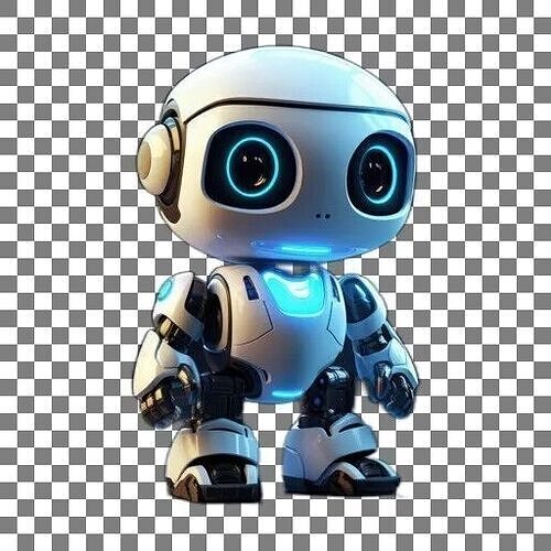 cute spherical robot with large glowing blue eyes free VR / AR / low ...