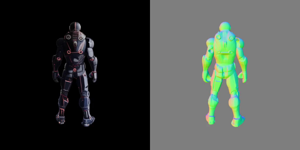 glossy black humanoid robot with glowing red circuit patterns free VR ...