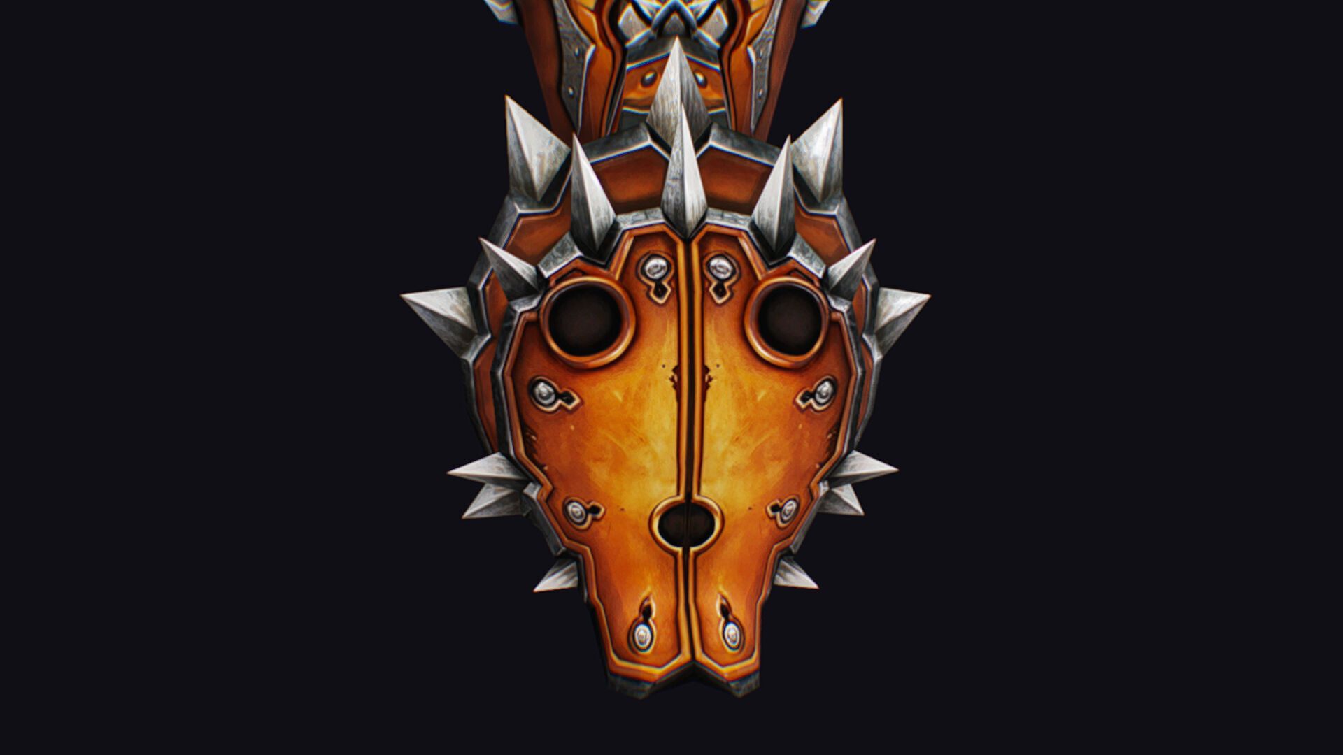 3D model Fantasy Heavy Shield Steel Weapon Armor Cartoon Red Style VR ...