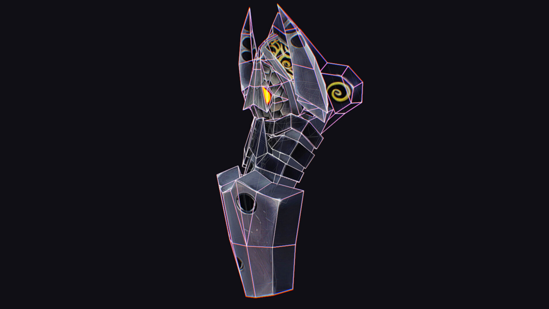3D model Fantasy Heavy Shield Steel Weapon Armor Cartoon Runic Style VR ...