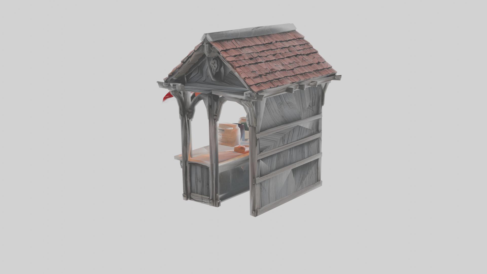 3D model Medieval Market Stall - Game Asset VR / AR / low-poly | CGTrader