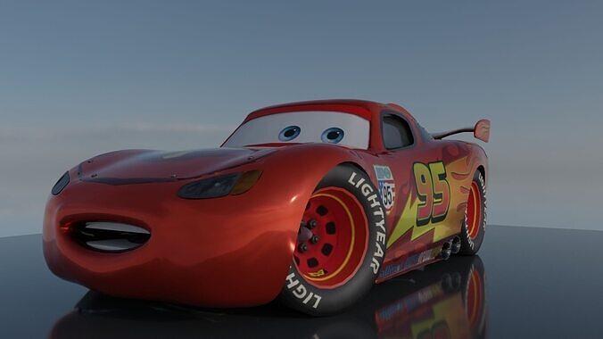 Mc queen car pixar Project Blender free 3D model rigged | CGTrader
