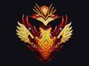 3D model Shield Mythical Legendary Phoenix Red Gold Equipment ...