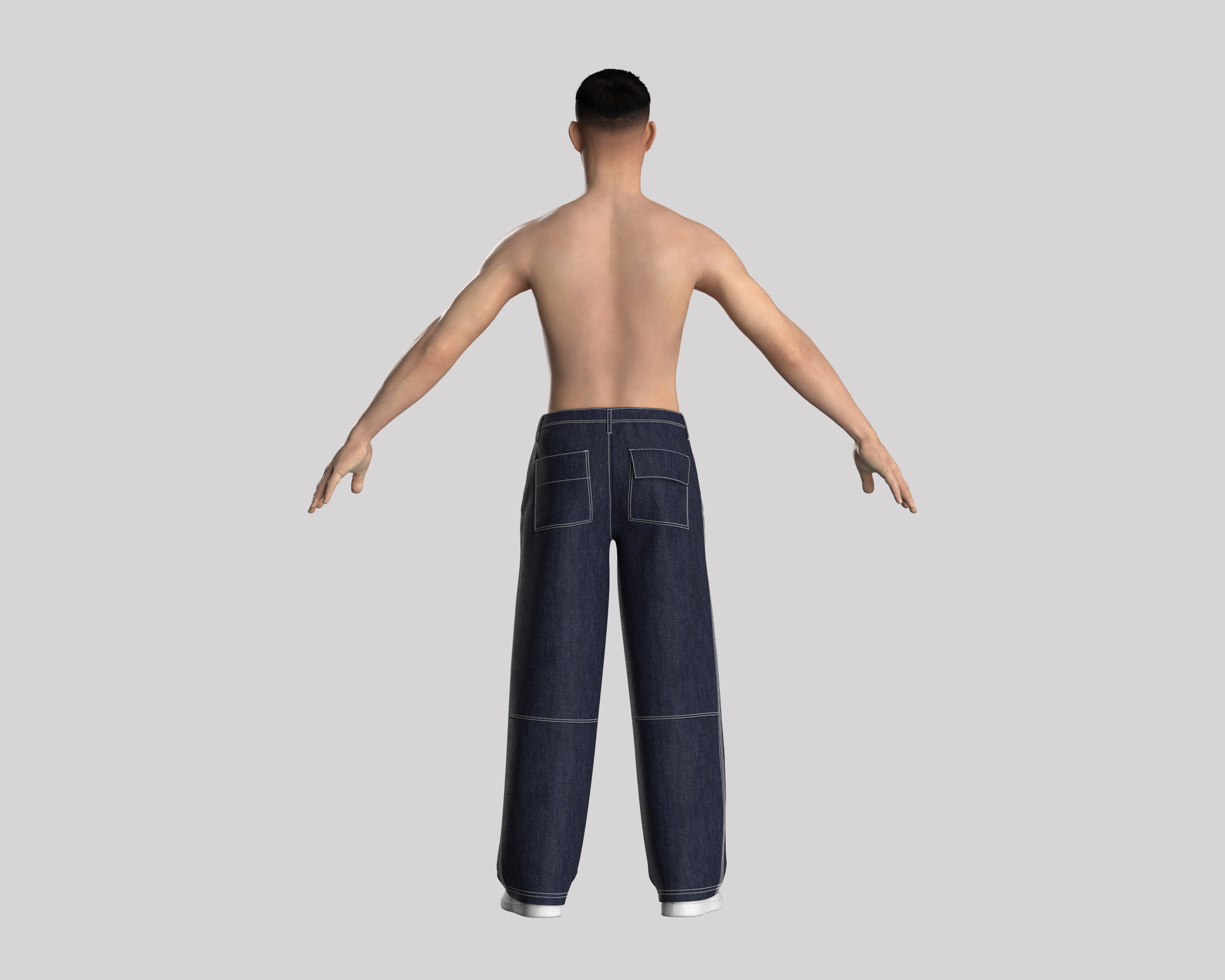 Mens oversized denim pant with multi pocket 3D model | CGTrader