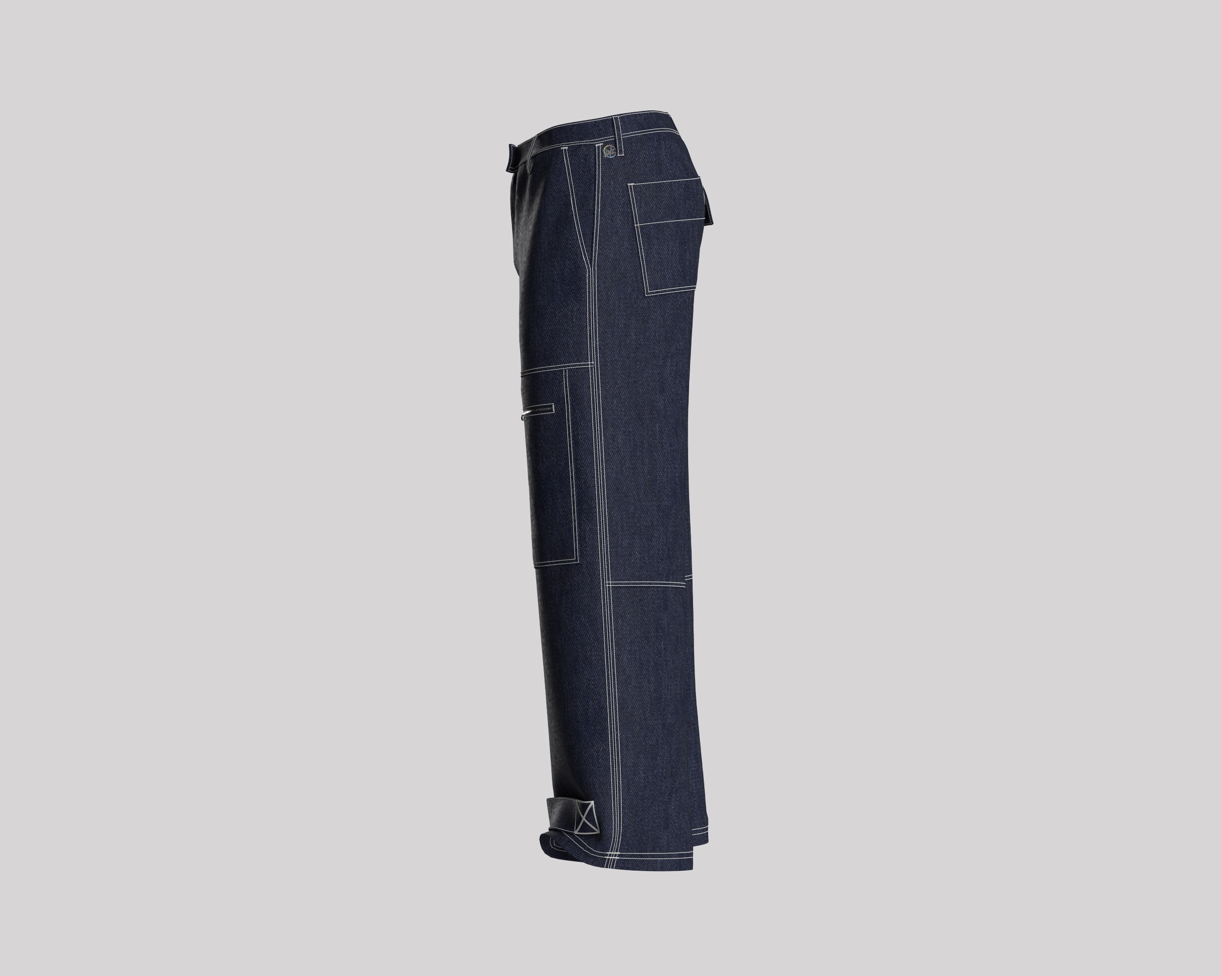 Mens oversized denim pant with multi pocket 3D model | CGTrader