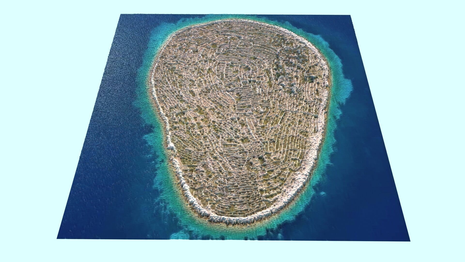 Fingerprint Shaped Island 3D model | CGTrader