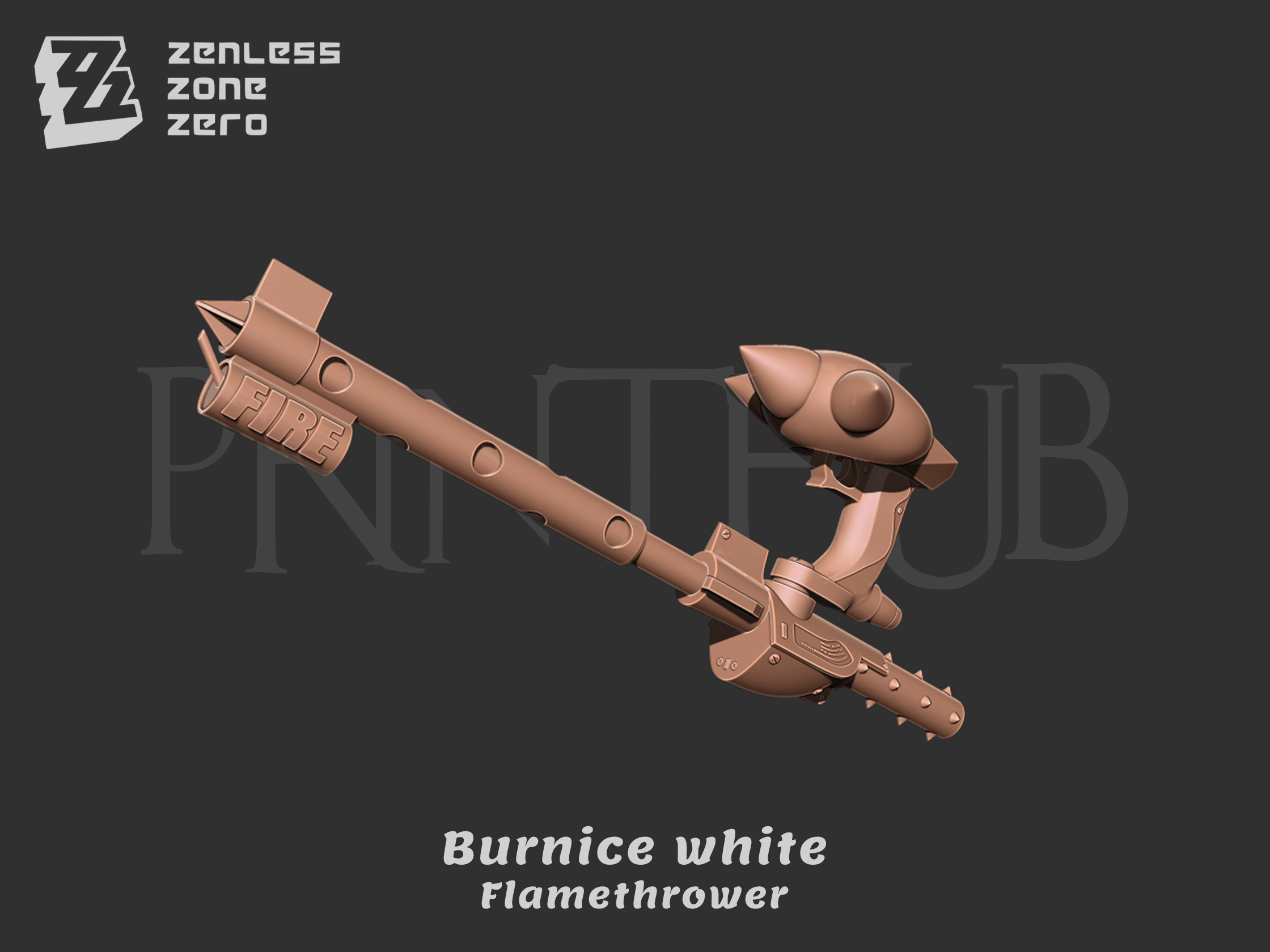 Burnice white Flamethrower Tank - Zenless zone zero 3D model 3D ...