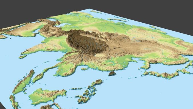 South Asia Topography Map