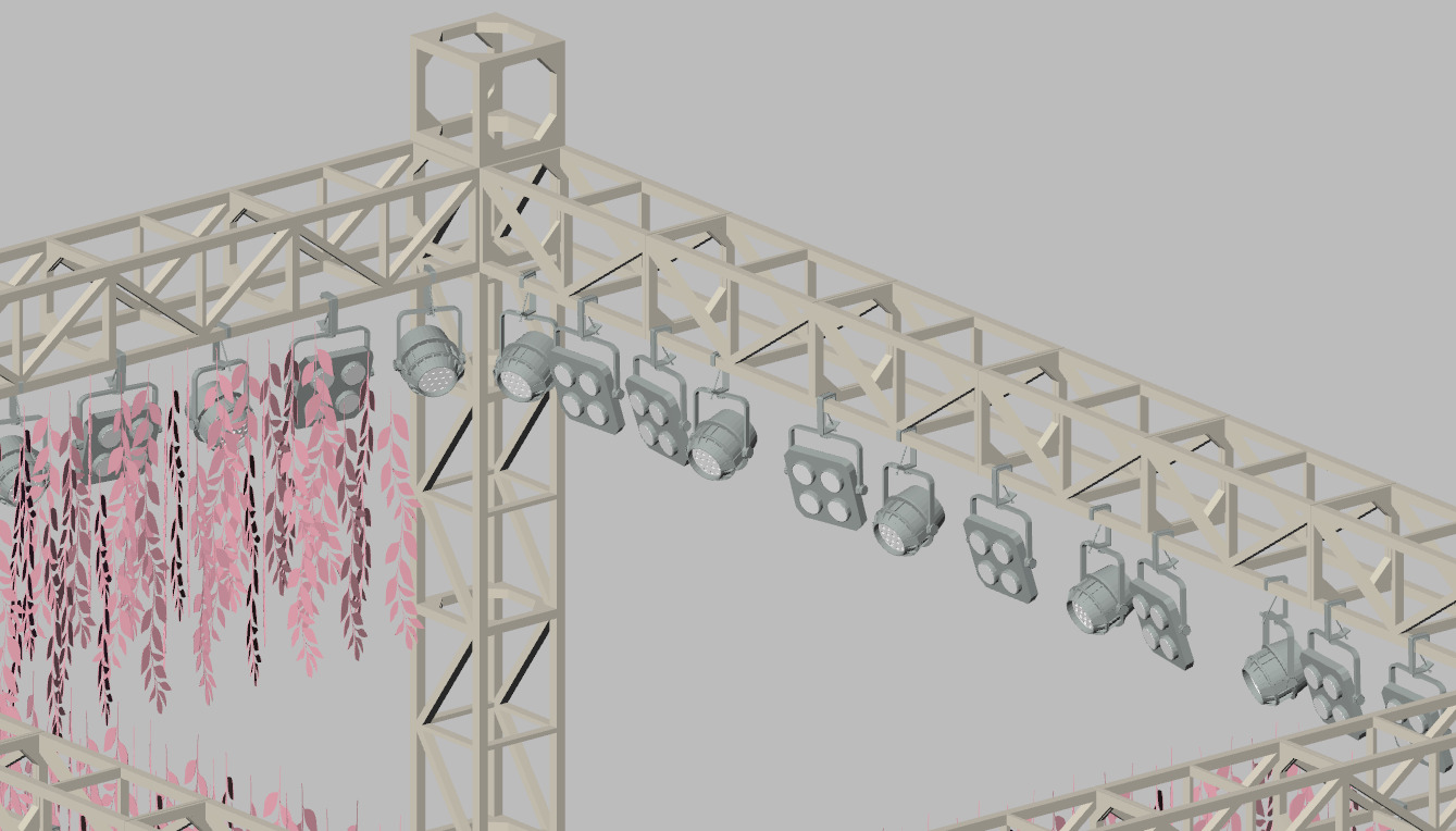 truss with plant for decoration free 3D model | CGTrader