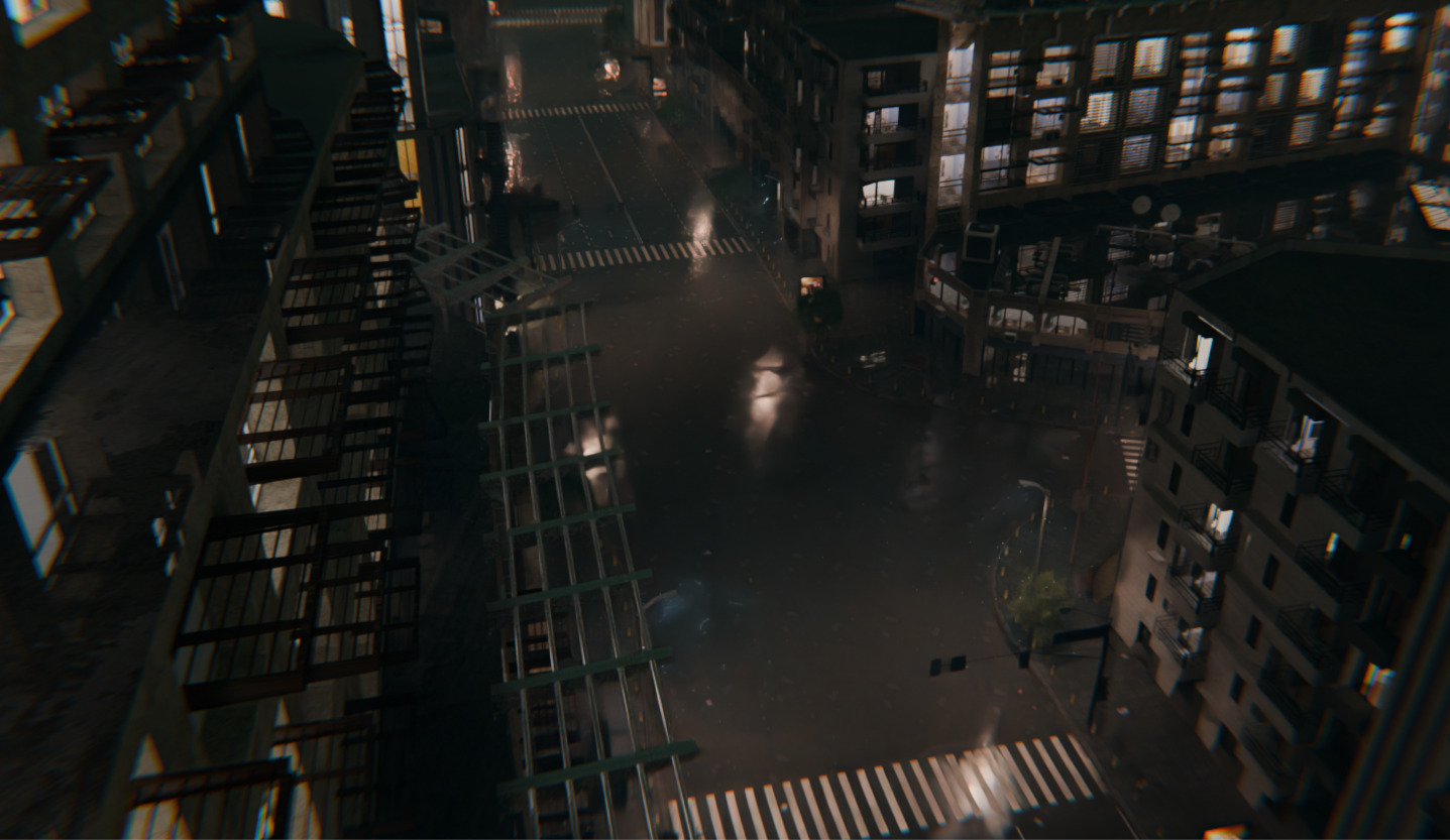 Night Street City Scene - Realistic Urban City Pack 3D model | CGTrader