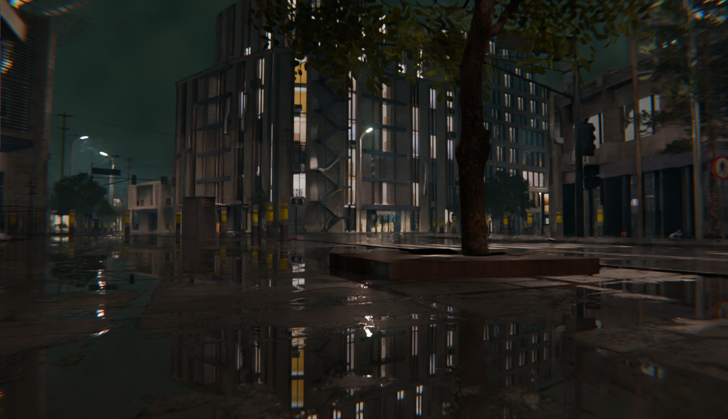 Night Street City Scene - Realistic Urban City Pack 3D model | CGTrader