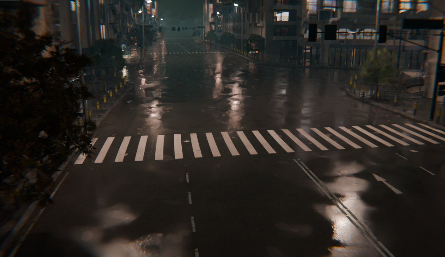 Night Street City Scene - Realistic Urban City Pack 3D model | CGTrader