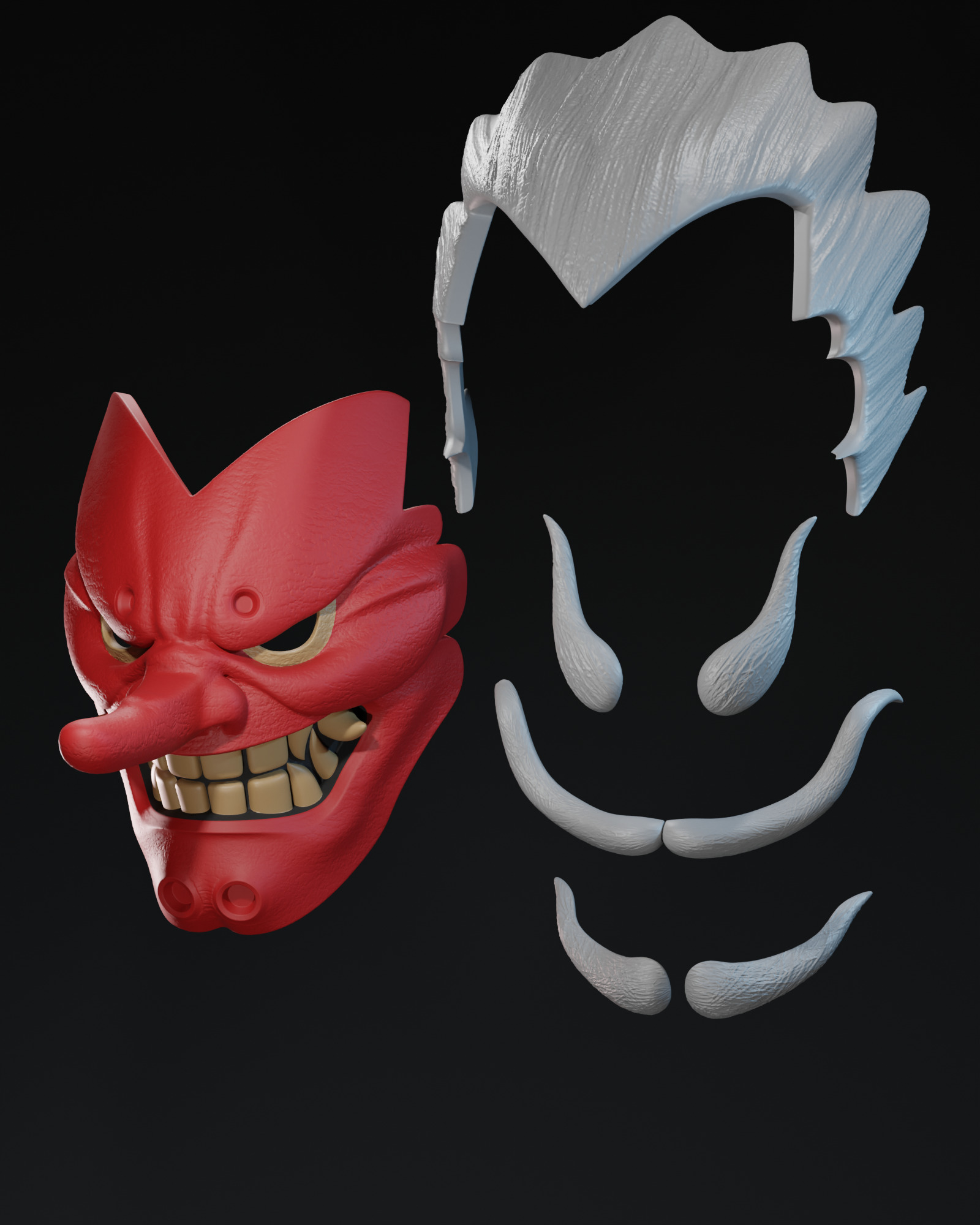 Kuro Oni Mask 3D model 3D printable | CGTrader