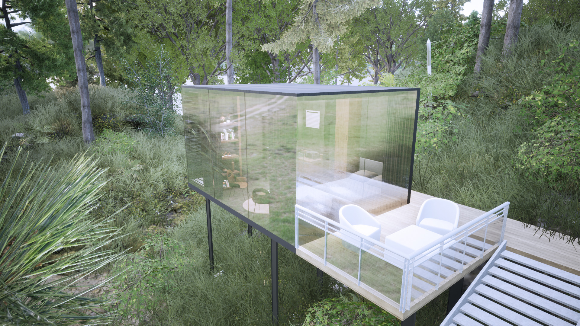 Mirror House - Design in Rivet - Render in Twinmotion 3D model rigged ...