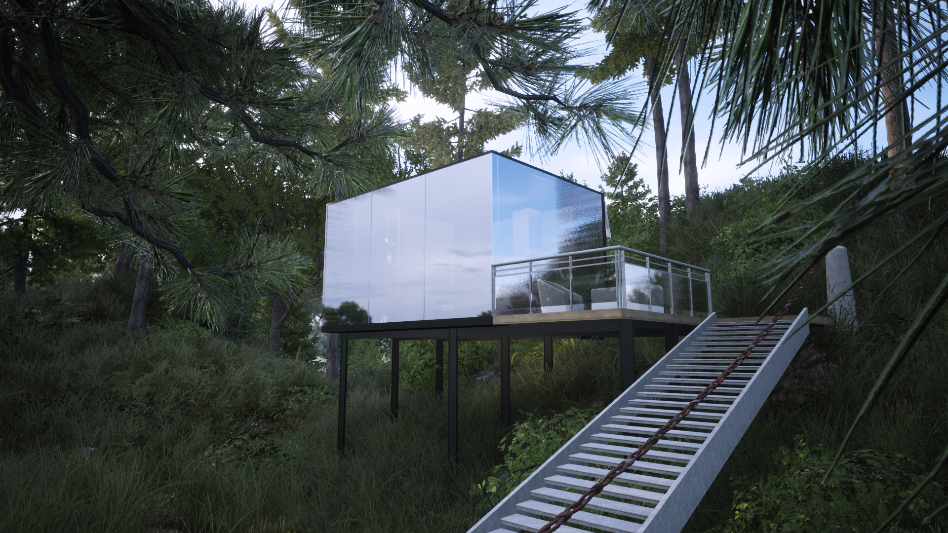 Mirror House - Design in Rivet - Render in Twinmotion 3D model rigged ...