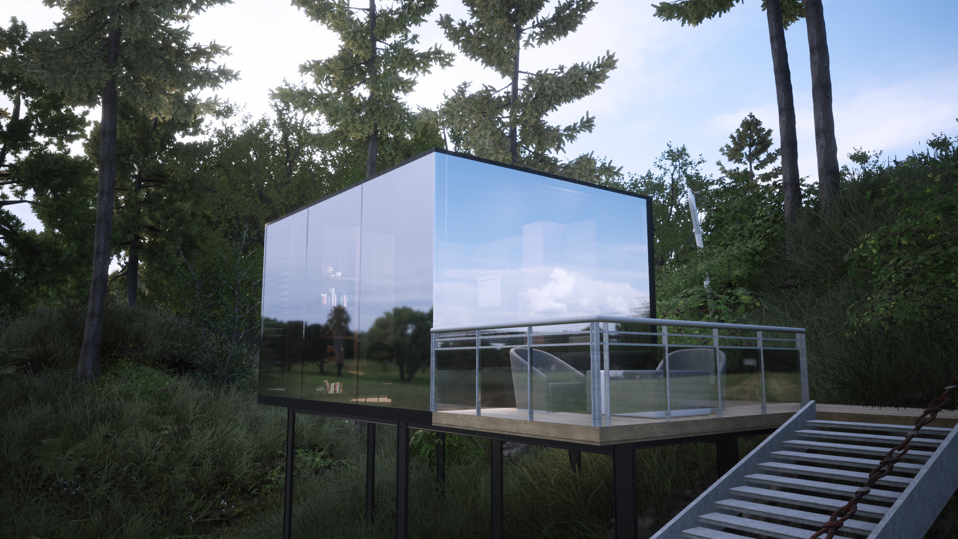 Mirror House - Design in Rivet - Render in Twinmotion 3D model rigged ...