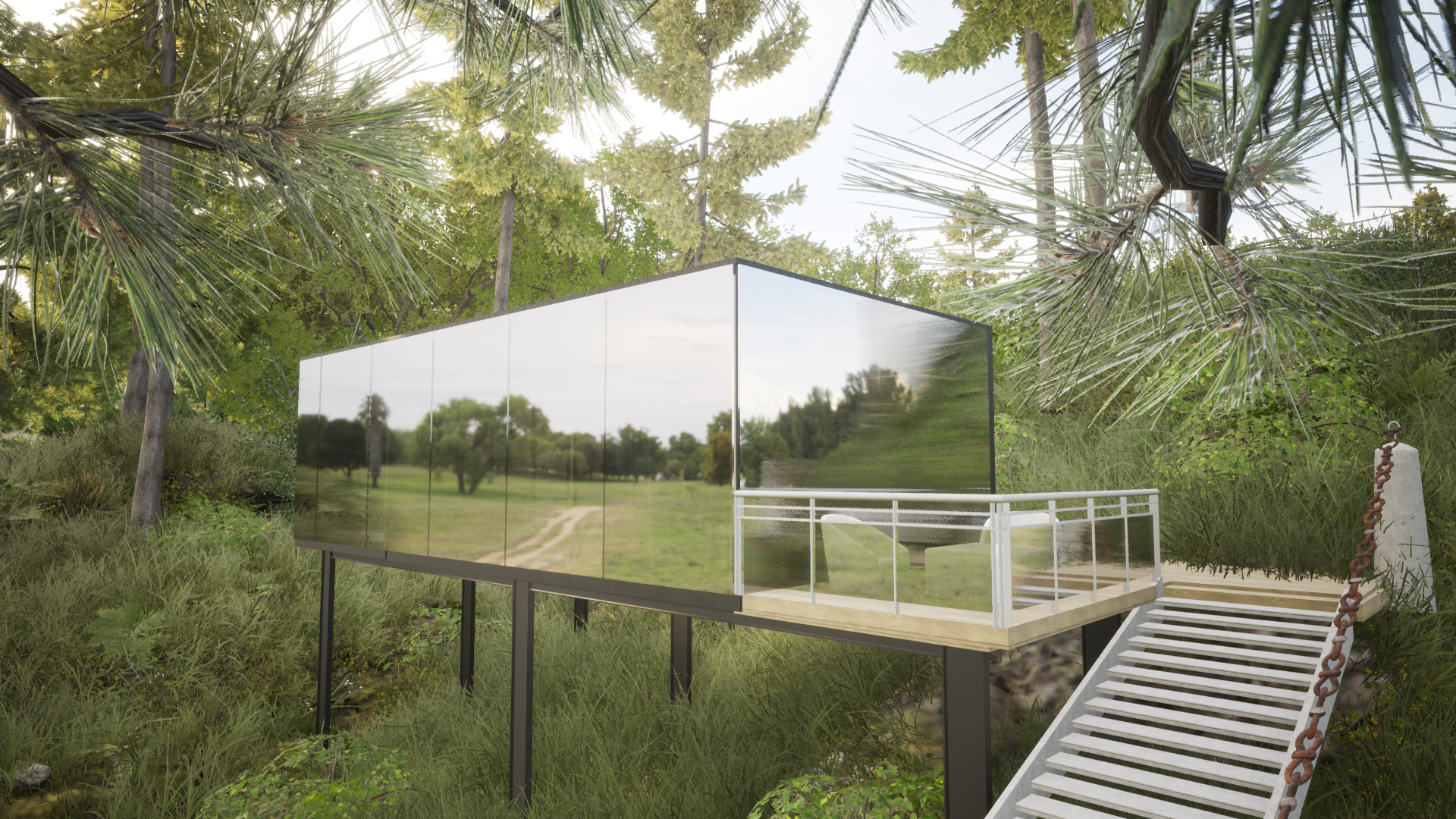 Mirror House - Design in Rivet - Render in Twinmotion 3D model rigged ...