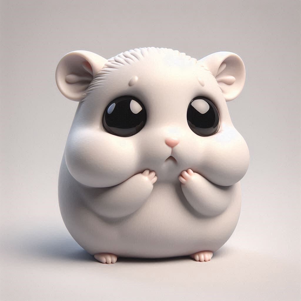 Sad Hamster Meme Wide Eyed Reaction Figure 3D model 3D printable | CGTrader