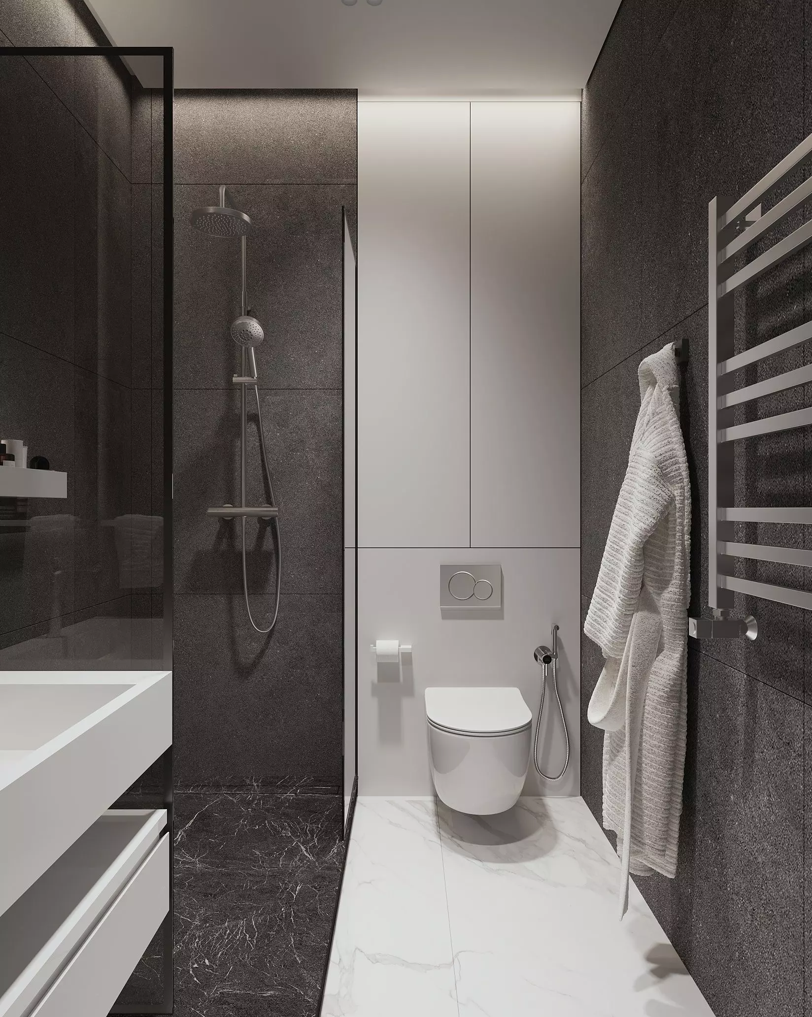 Bathroom design minimalism style free 3D model | CGTrader