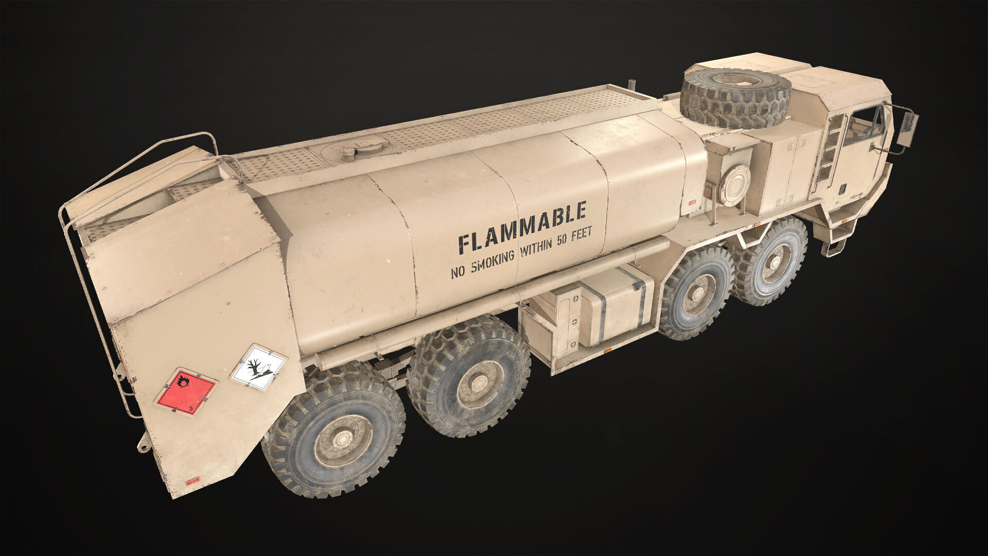 3D model Heavy Military Truck V1 - Tanker VR / AR / low-poly | CGTrader