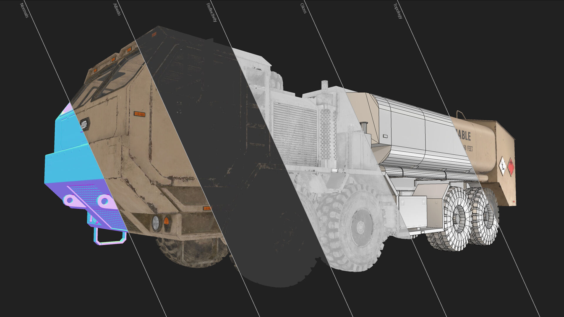 3D model Heavy Military Truck V1 - Tanker VR / AR / low-poly | CGTrader