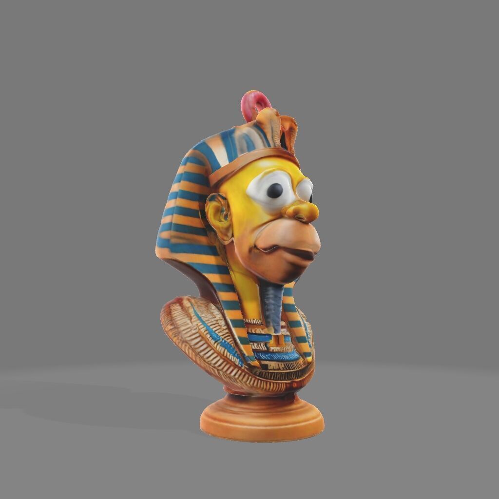 Pharaoh Homer Simpson Statue egypt 3D model 3D printable | CGTrader