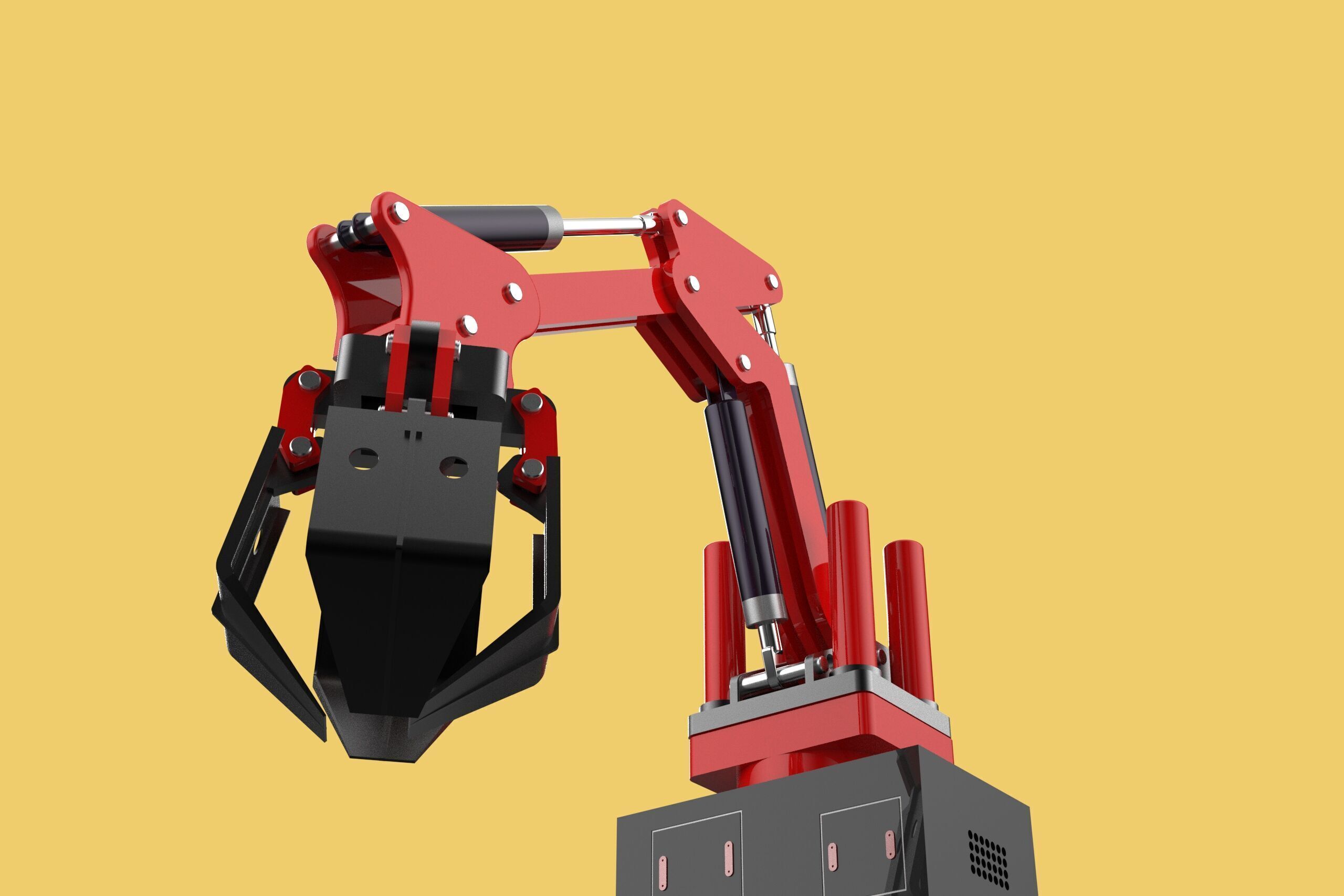 HYDRAULIC CRANE GRABBER CLAW GRIPPER GRAPPLE CLAMP HOOK LIFTER 3D model ...