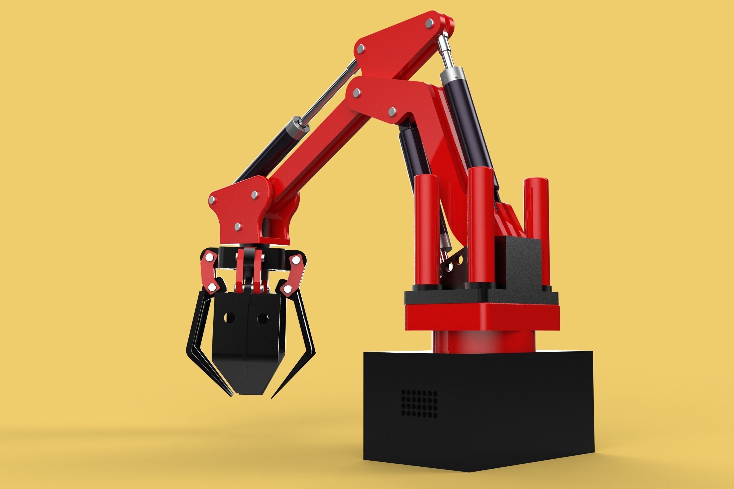 HYDRAULIC CRANE GRABBER CLAW GRIPPER GRAPPLE CLAMP HOOK LIFTER 3D model ...