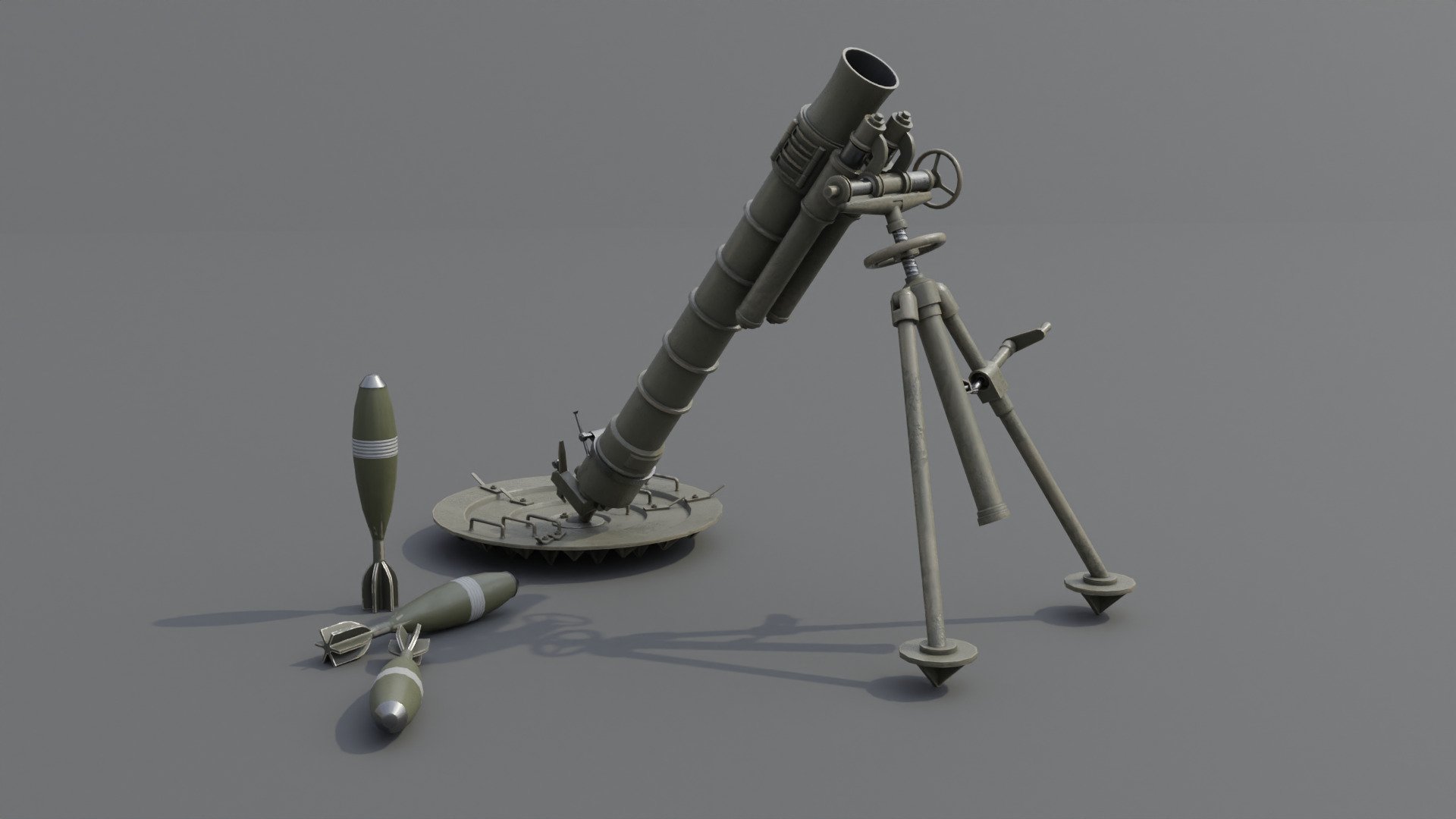 3D model T25 155mm Mortar VR / AR / low-poly | CGTrader
