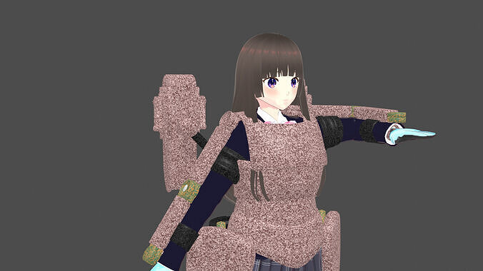 Vroid ExoSuit with Jetpack free VR / AR / low-poly 3D model rigged ...