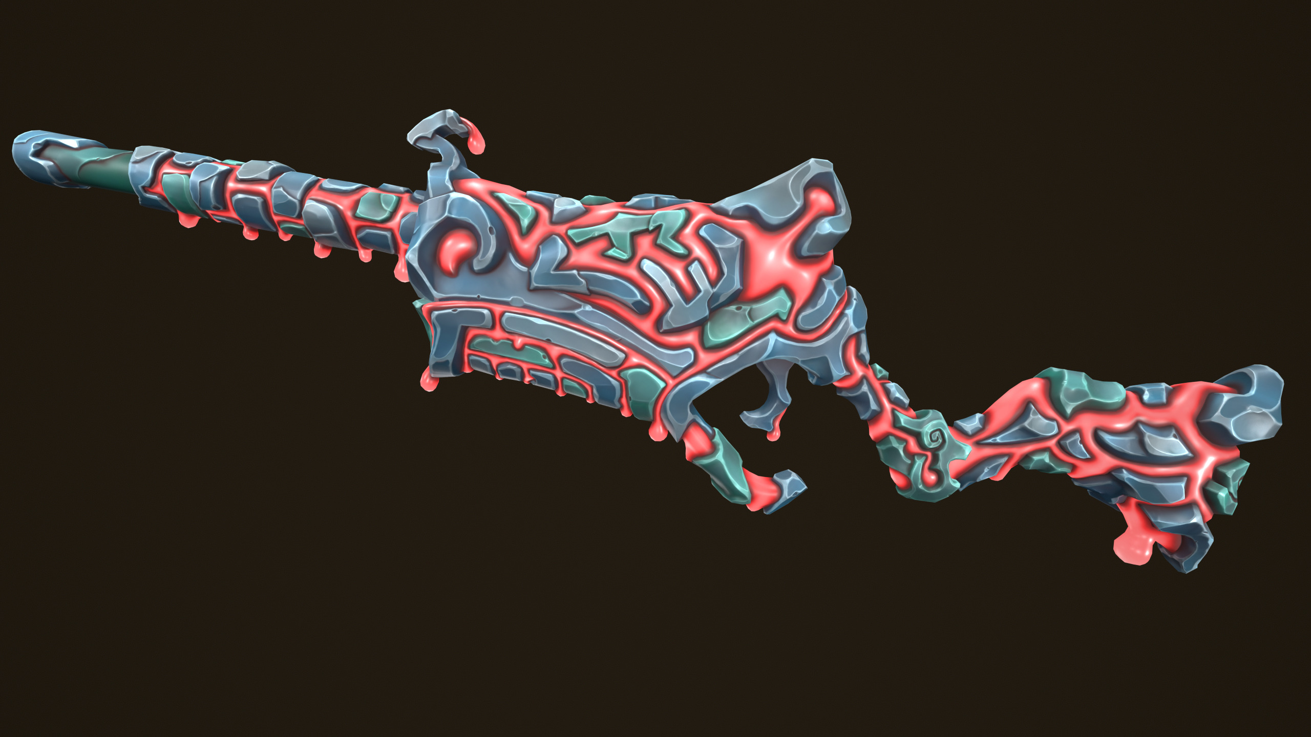 3D model Modular stylized lava rifle shotgun pistol VR / AR / low-poly ...