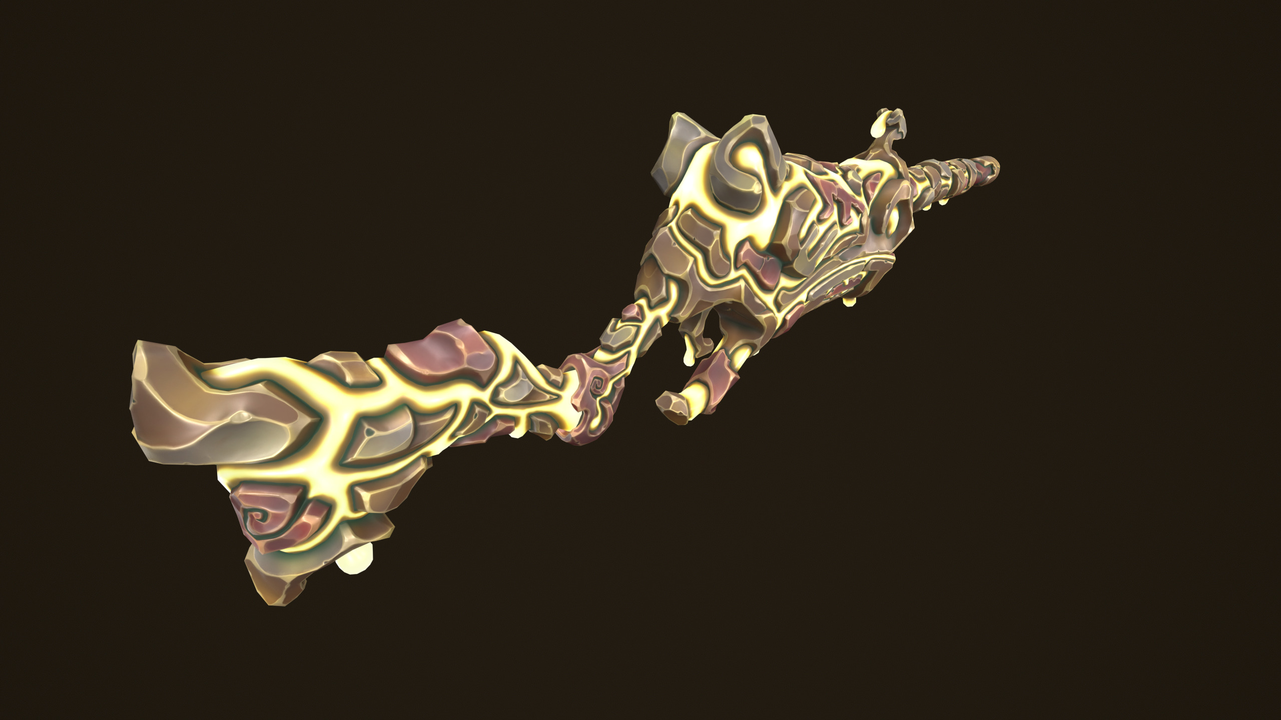 3D model Modular stylized lava rifle shotgun pistol VR / AR / low-poly ...