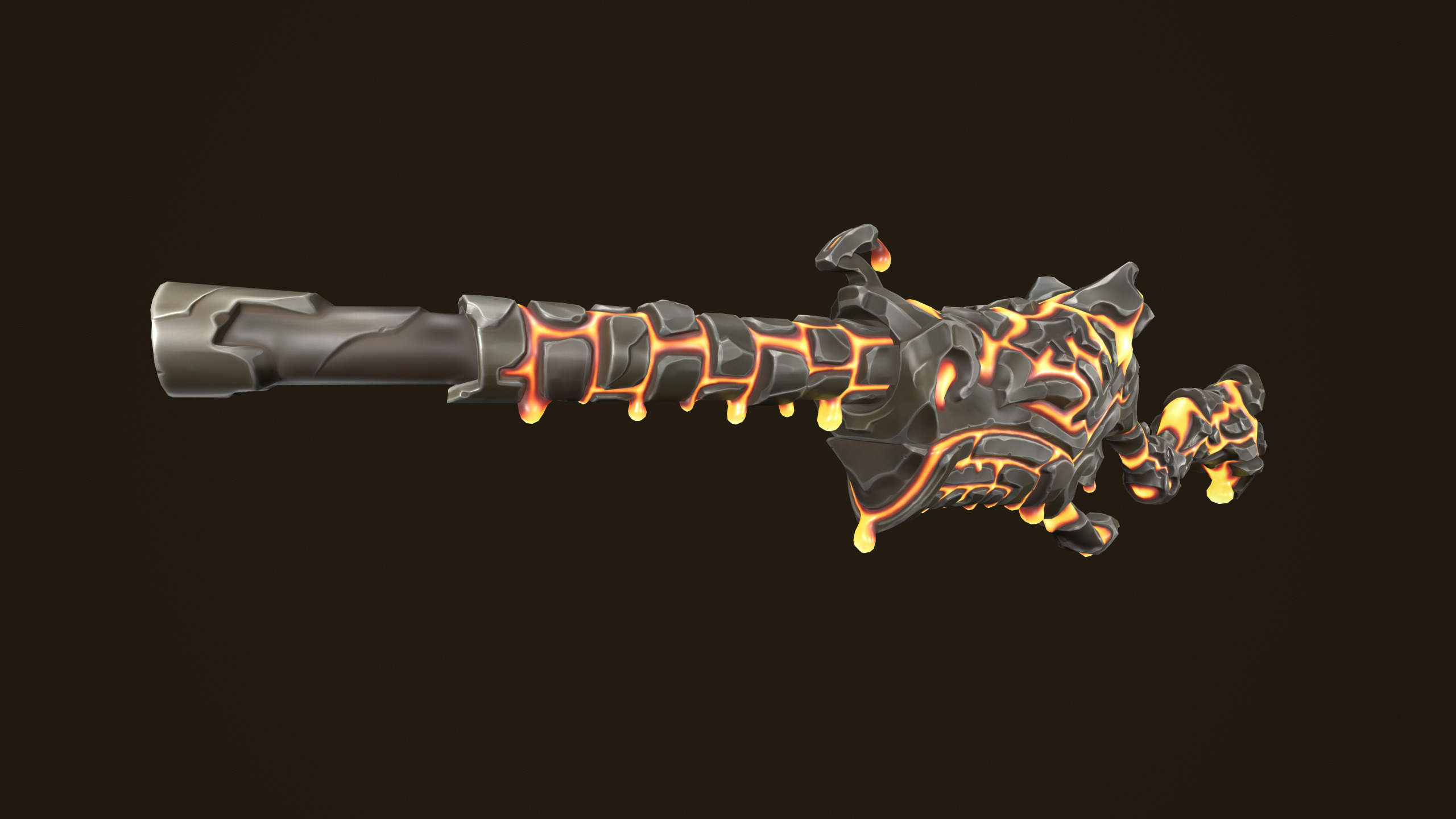 3D model Modular stylized lava rifle shotgun pistol VR / AR / low-poly ...