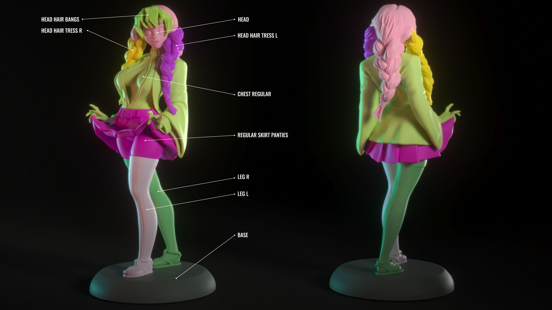 Mitsuri Kanroji from Demon Slayer 3D model 3D printable | CGTrader