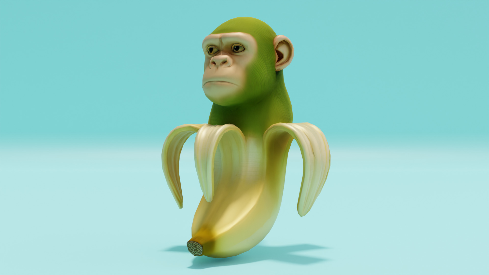 3D model Chimpanzini Bananini Italian brainrot Low Poly Character VR ...
