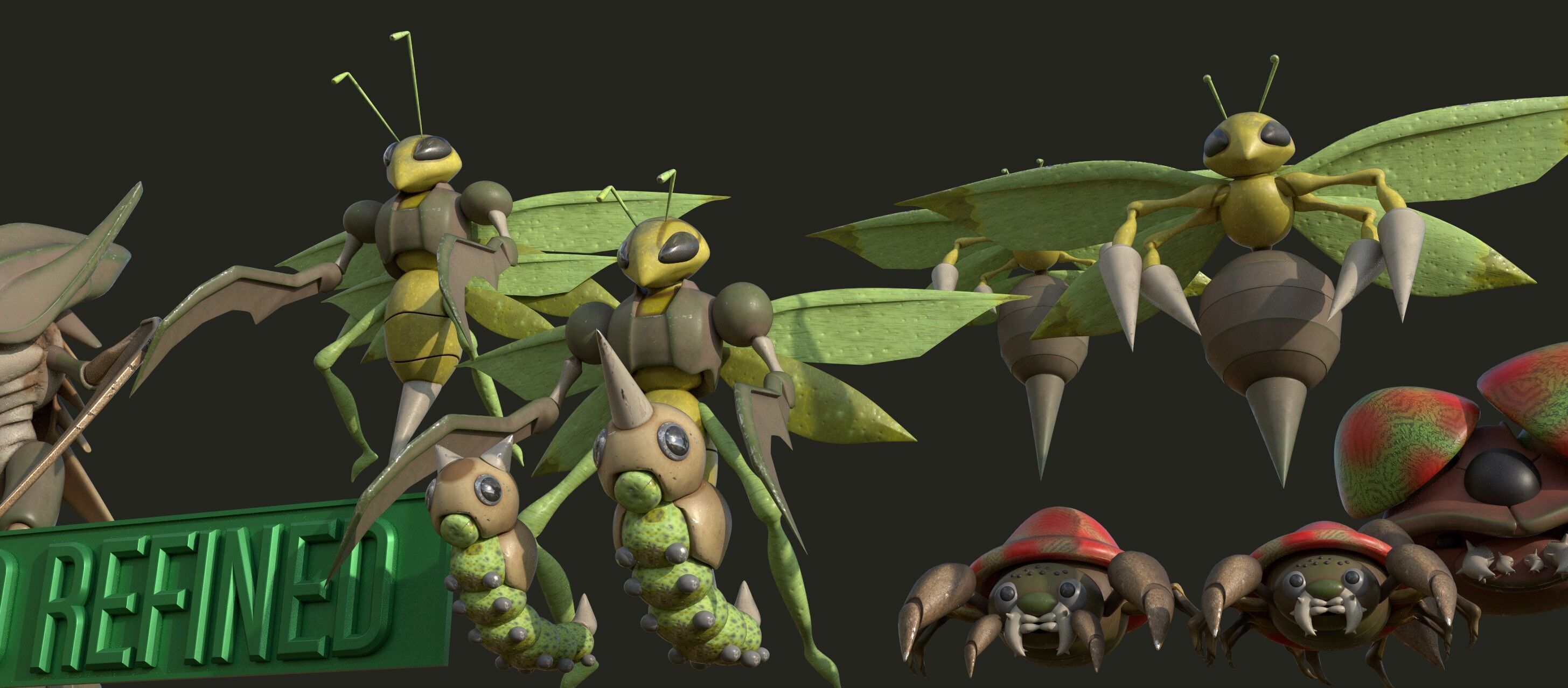 3D model Creature Monster Bundles- Insects- evolution variety pack VR ...