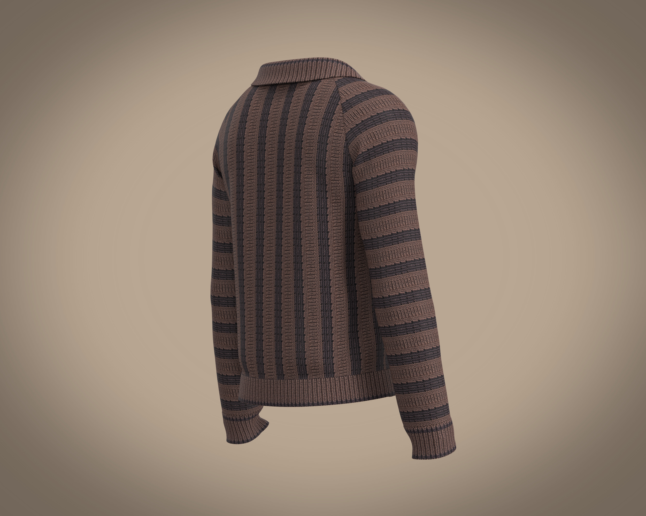 Mens raglan sleeve sweater with double face zipper 3D model | CGTrader