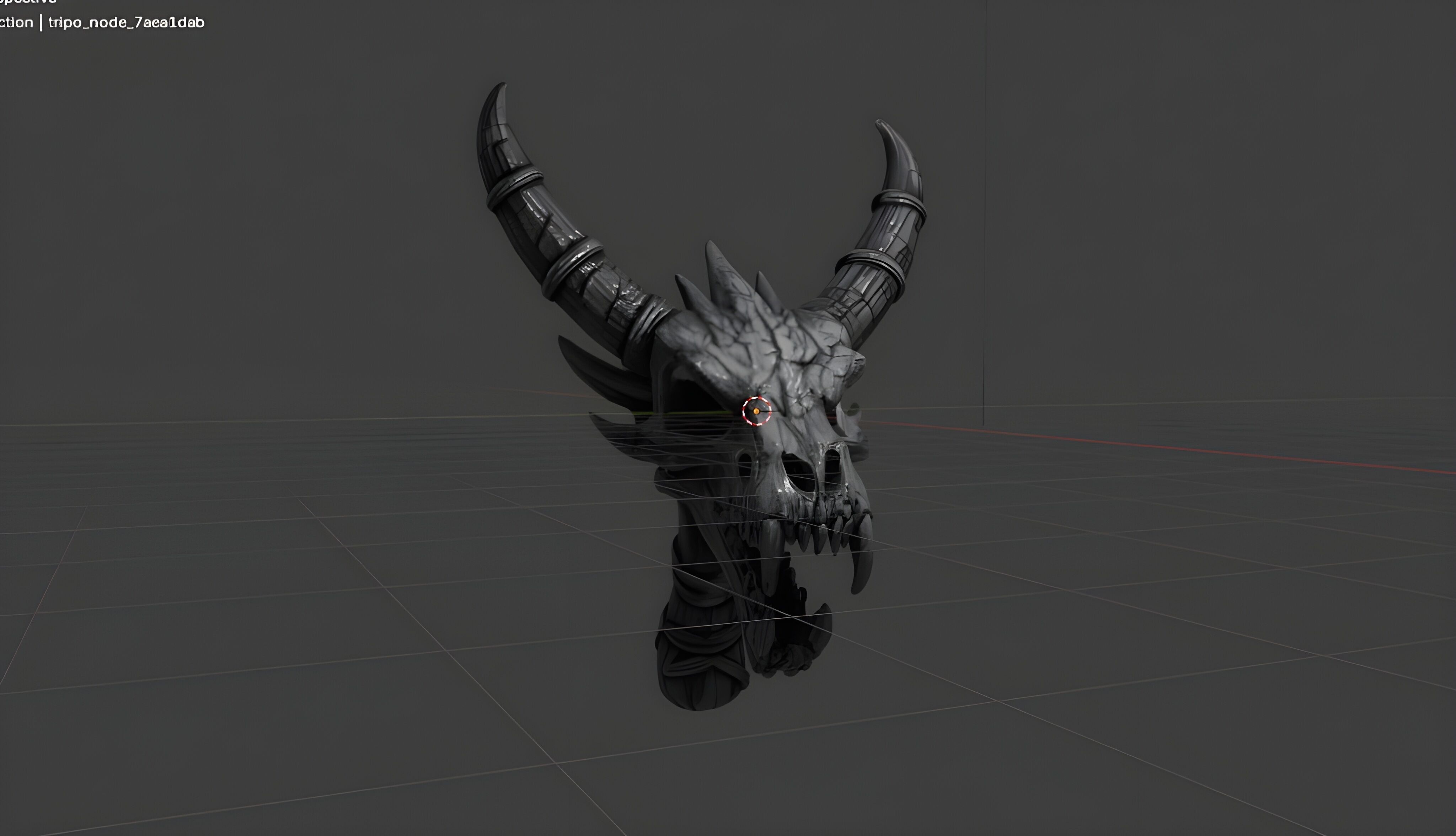 Fierce Demon Skull with Curved Horns and Fangs 3D model | CGTrader
