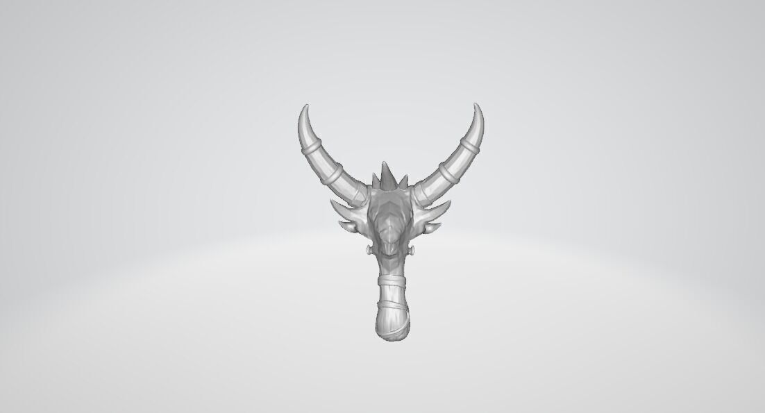 Fierce Demon Skull with Curved Horns and Fangs 3D model | CGTrader