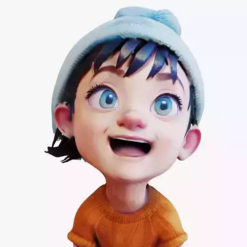 Stylized Cute Girl Character Game Ready free VR / AR / low-poly 3D ...