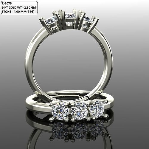 Solitaire Ring 3D model 3D printable | CGTrader