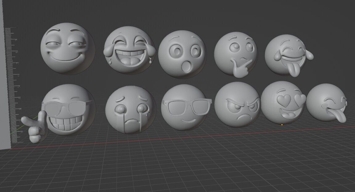11 emoji 3d print stl file free 3D model 3D printable | CGTrader