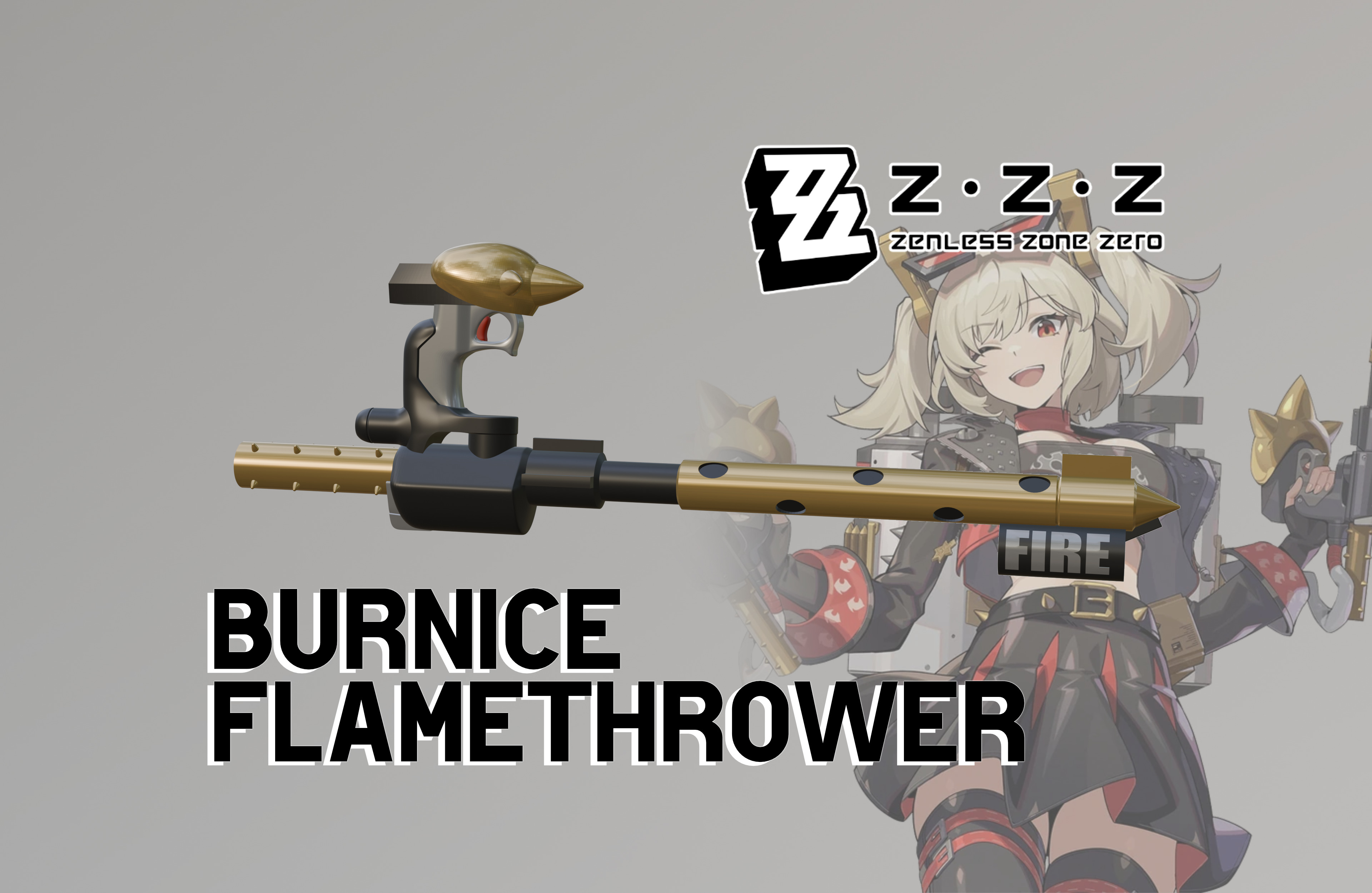 Zenless Zone Zero - Burnice White Flamethrower 3D model 3D printable ...