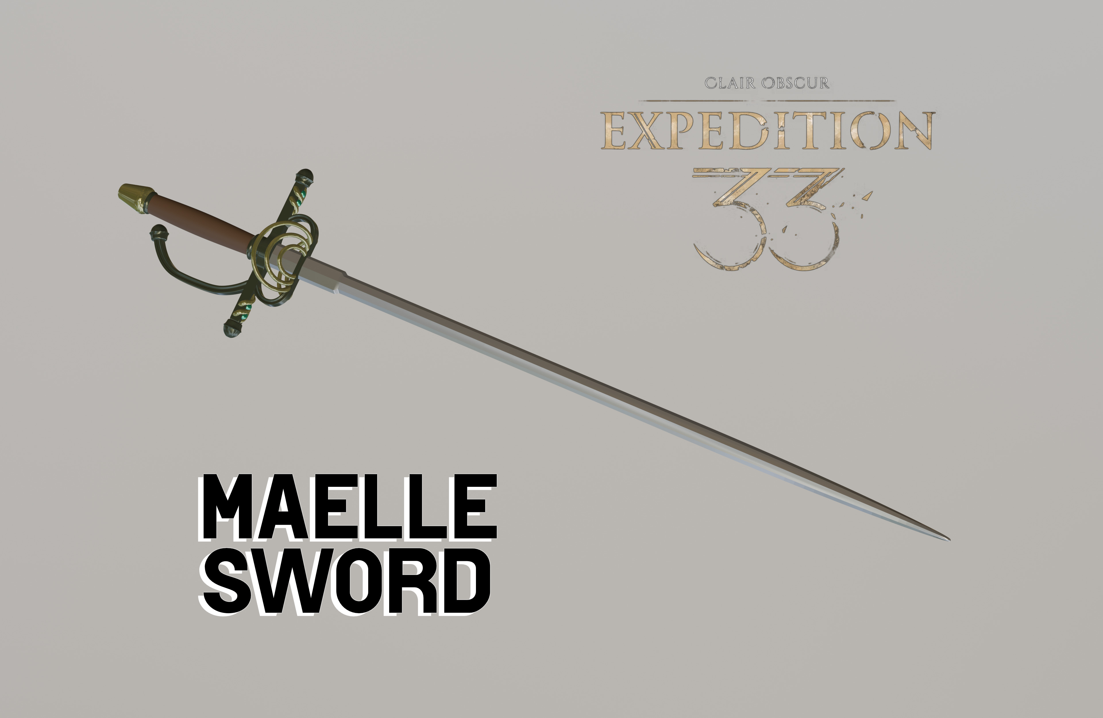 Clair Obscur Expedition 33 - Maelle Sword 3D model 3D printable | CGTrader
