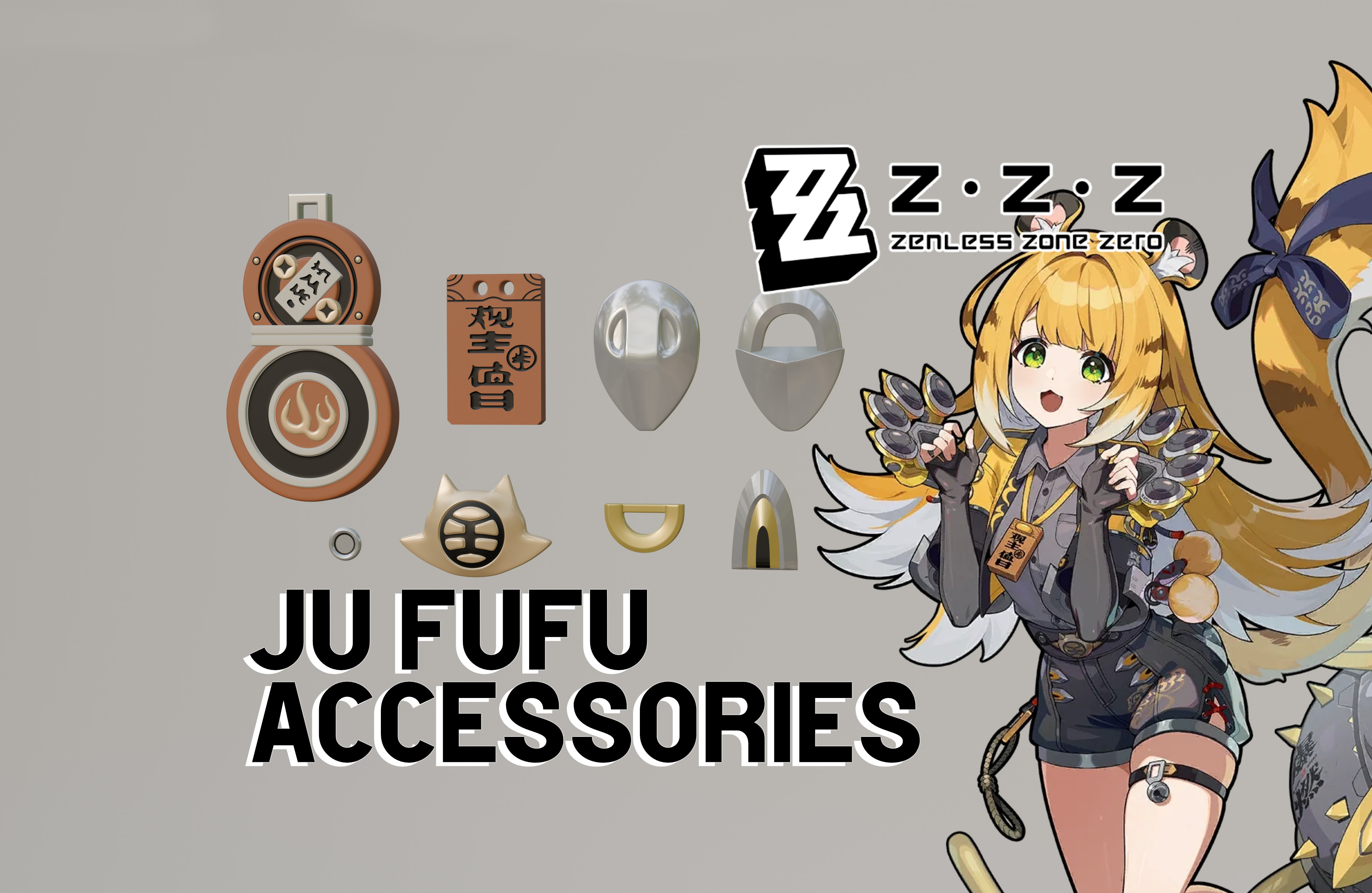 Zenless Zone Zero - Ju Fufu Accessories 3D model 3D printable | CGTrader