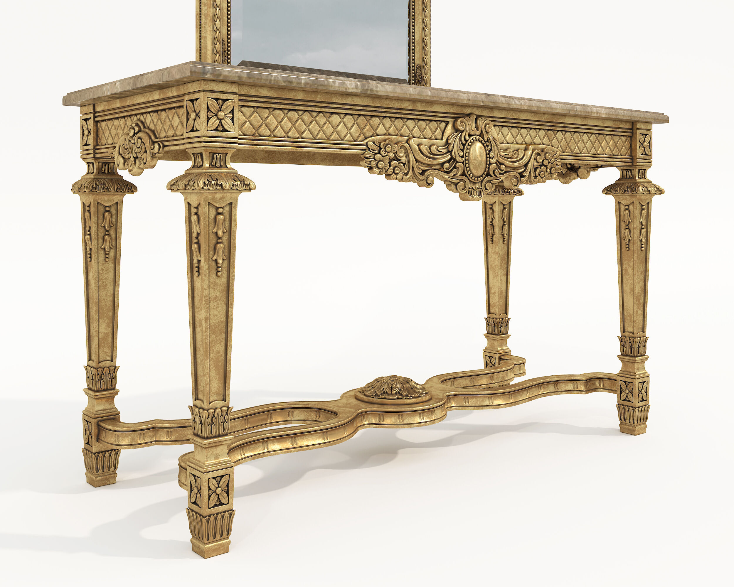 Classic European Style Console Table 8 3D model | CGTrader