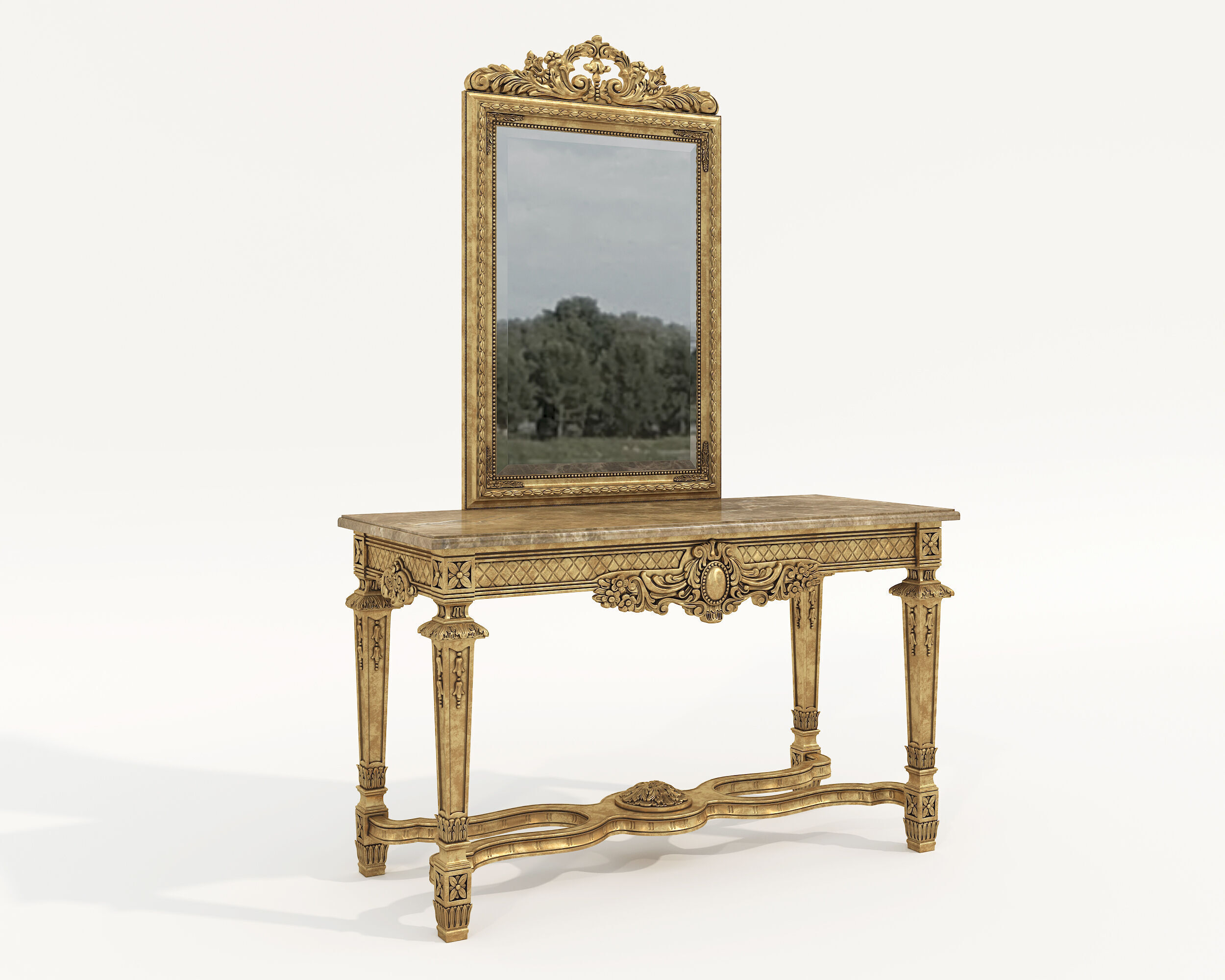 Classic European Style Console Table 8 3D model | CGTrader
