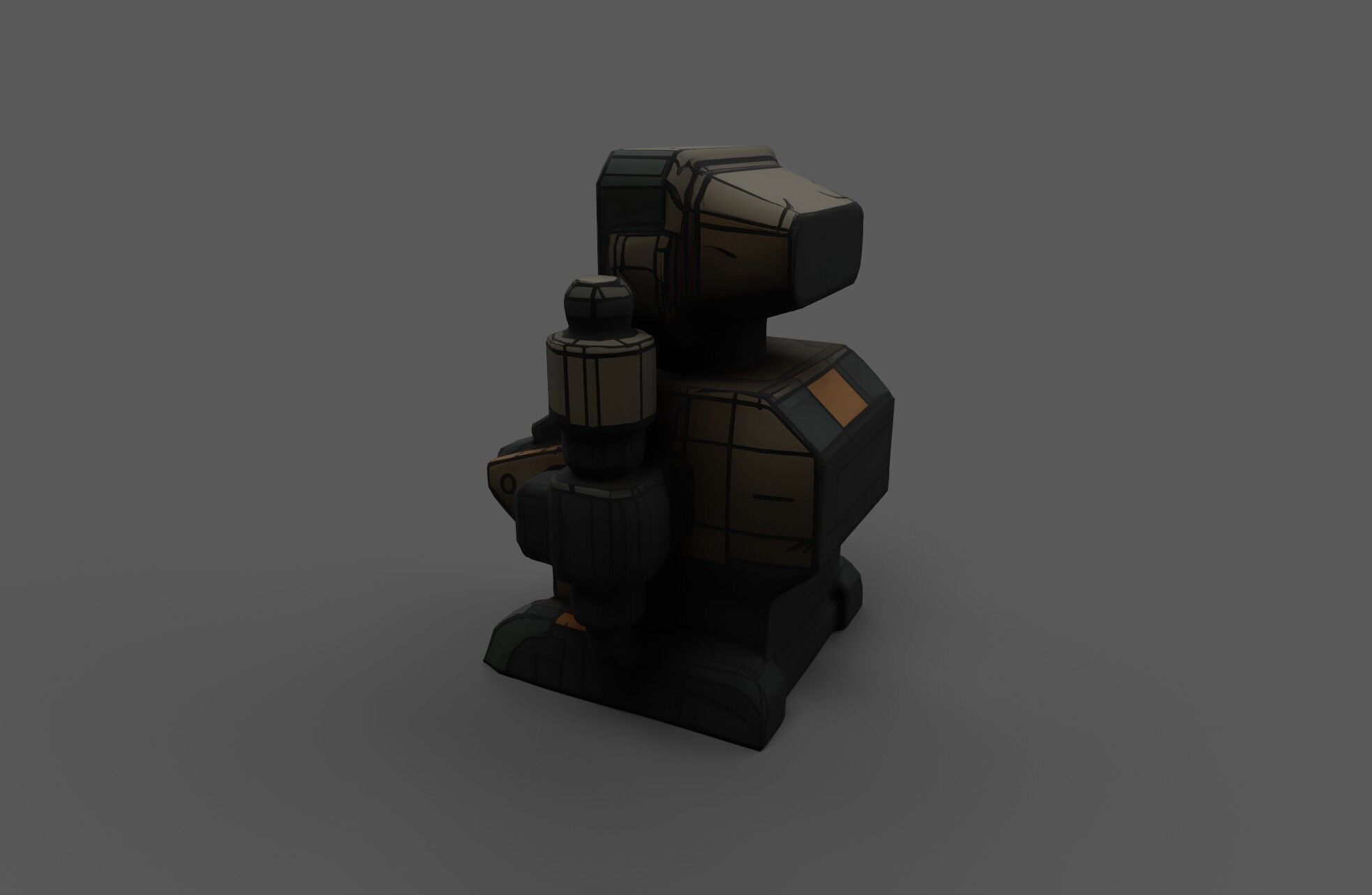 3D model Low Poly Sci-Fi Computer Console Stylized Space Station Prop ...